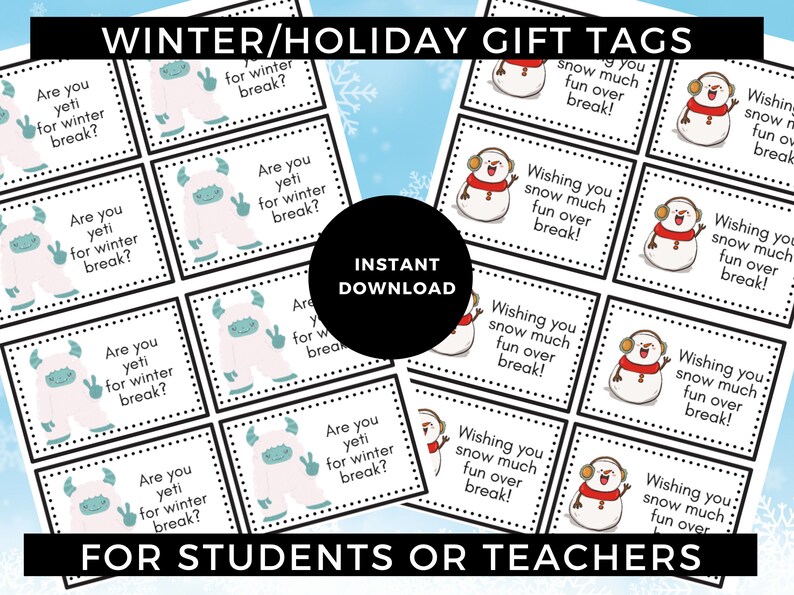 Yeti Gift Tags for Teachers or Students - Etsy