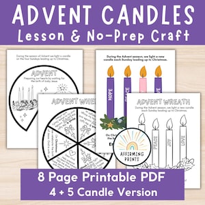 Advent Candles Craft, Advent Wreath Lesson, Advent Candles Coloring ...