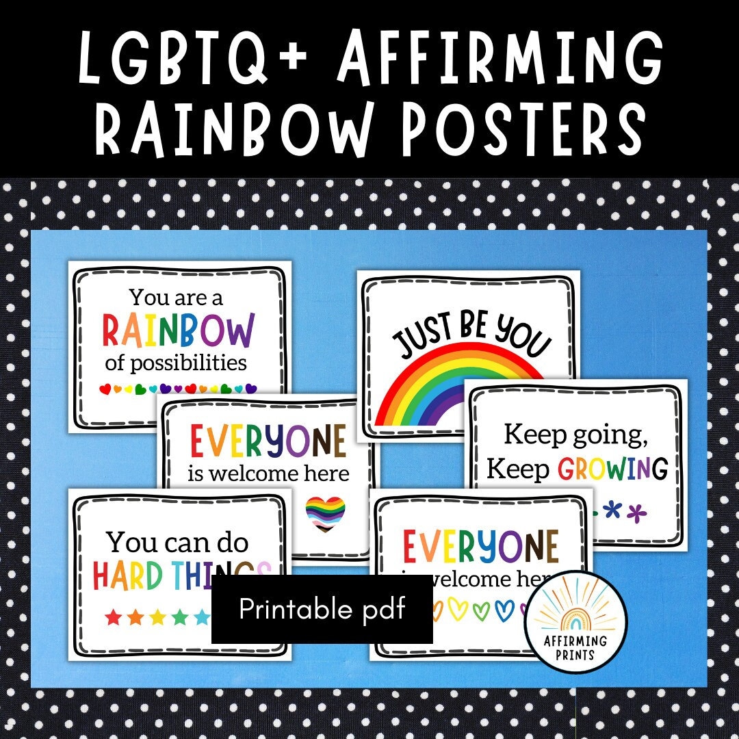 Everyone is Welcome Here, LGBTQ+ Affirming Prints, Rainbow Posters ...