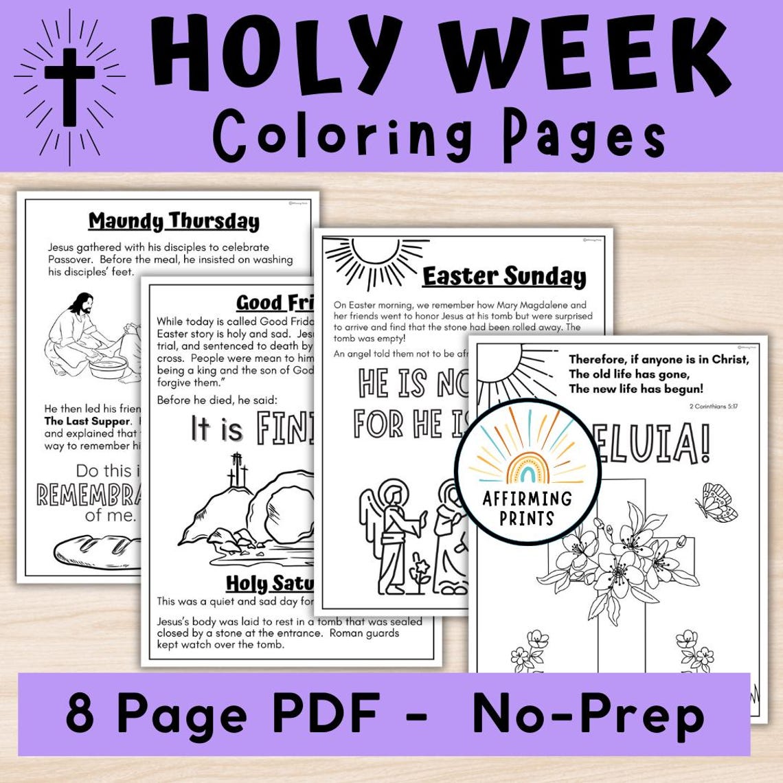 Holy Week Coloring Pages, Easter Coloring Pages, Palm Sunday Coloring ...