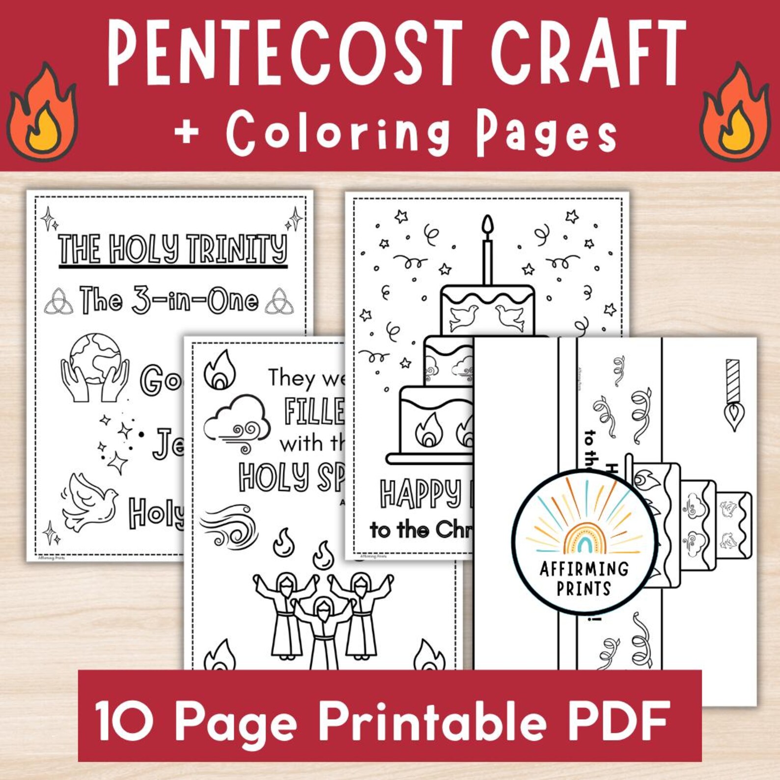Pentecost Craft, Pentecost Craftivity, Pentecost Coloring Pages ...
