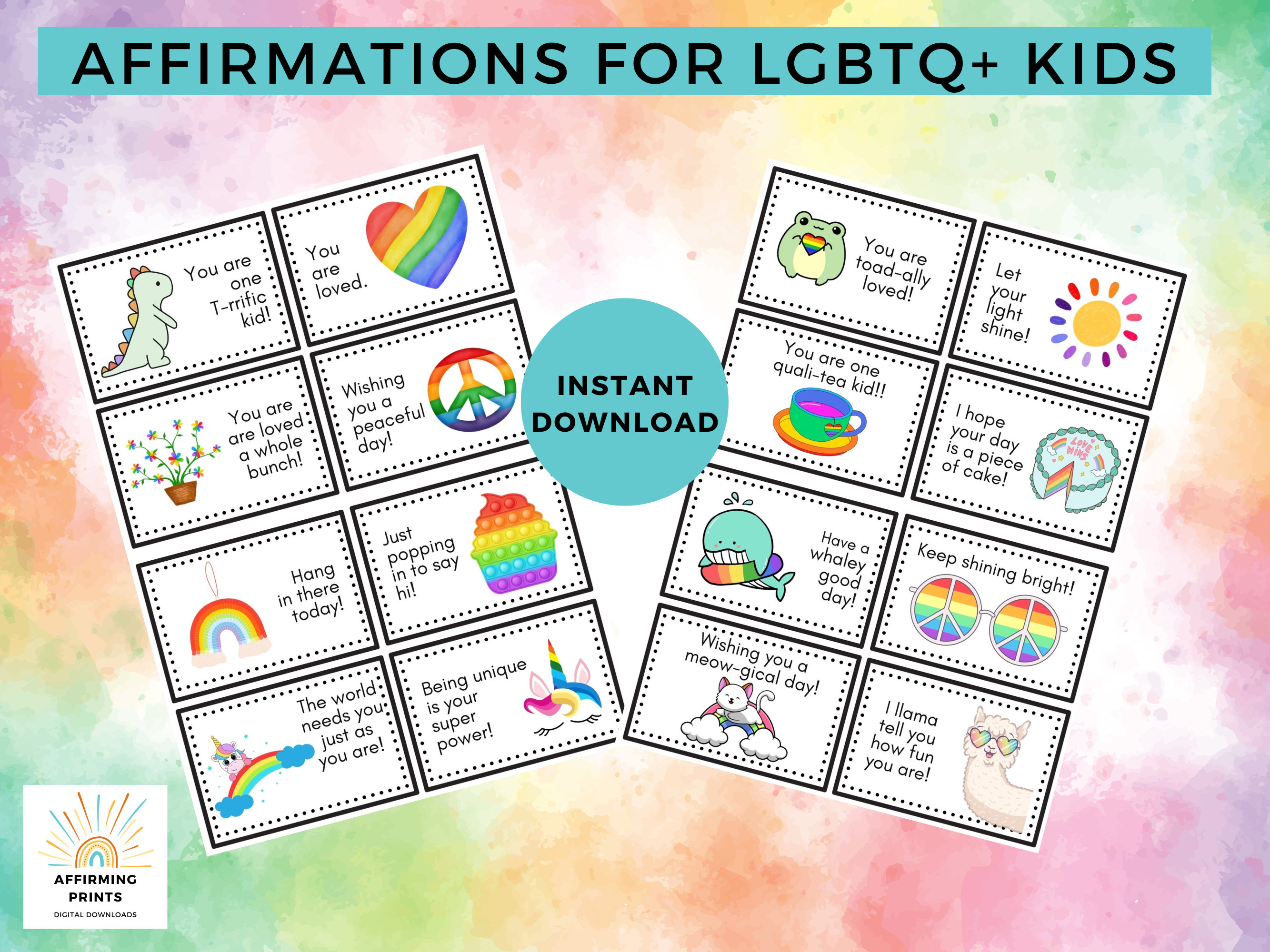 Pride Lunchbox Notes, LGBTQ Affirmation Notes, Rainbow Notes for Kids ...