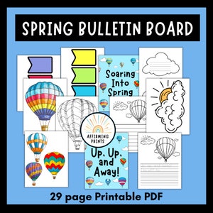 Spring Bulletin Board Kit, Hot Air Balloon Craft (printable PDF) - Etsy