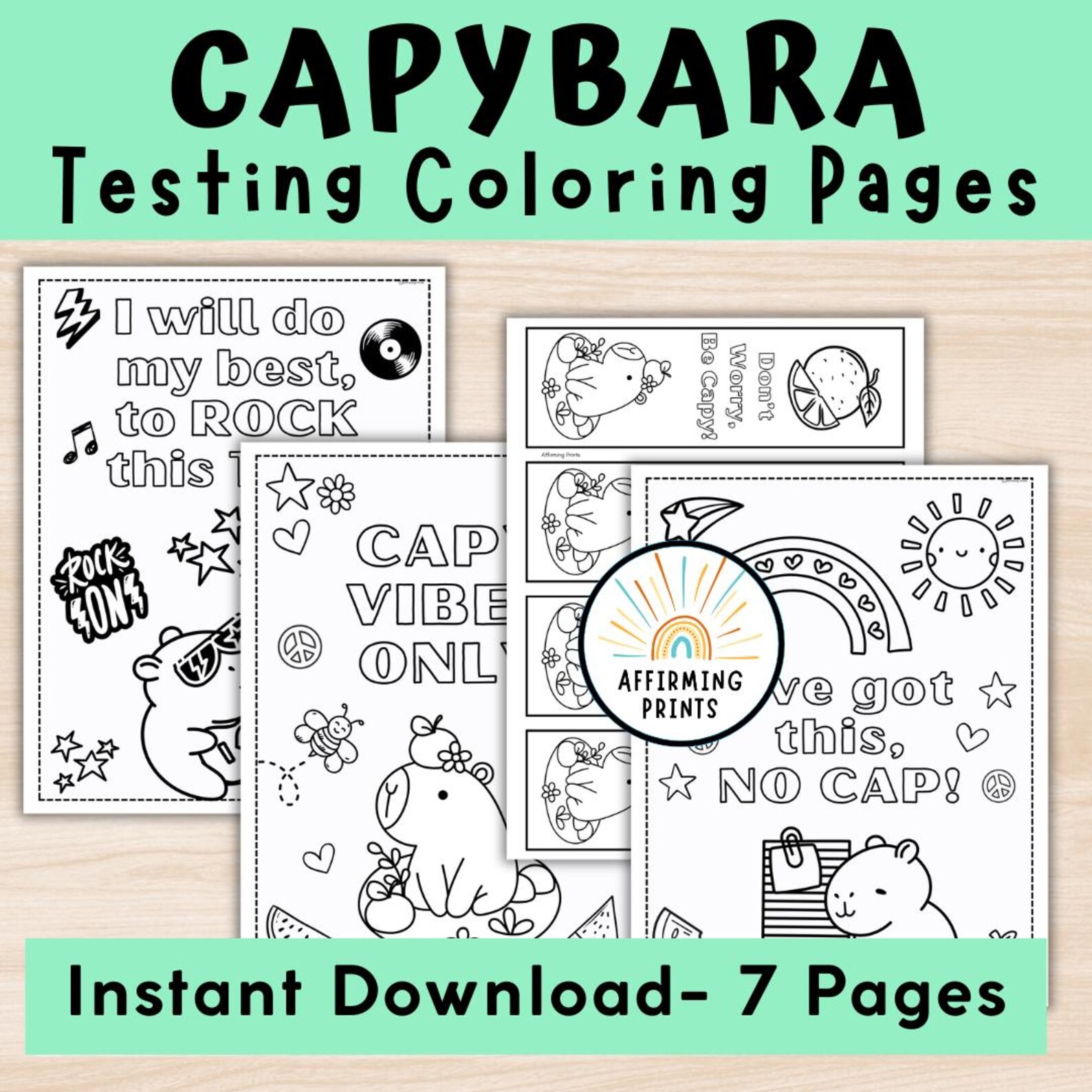 Capybara Testing Encouragement Notes, Testing Motivation Posters ...