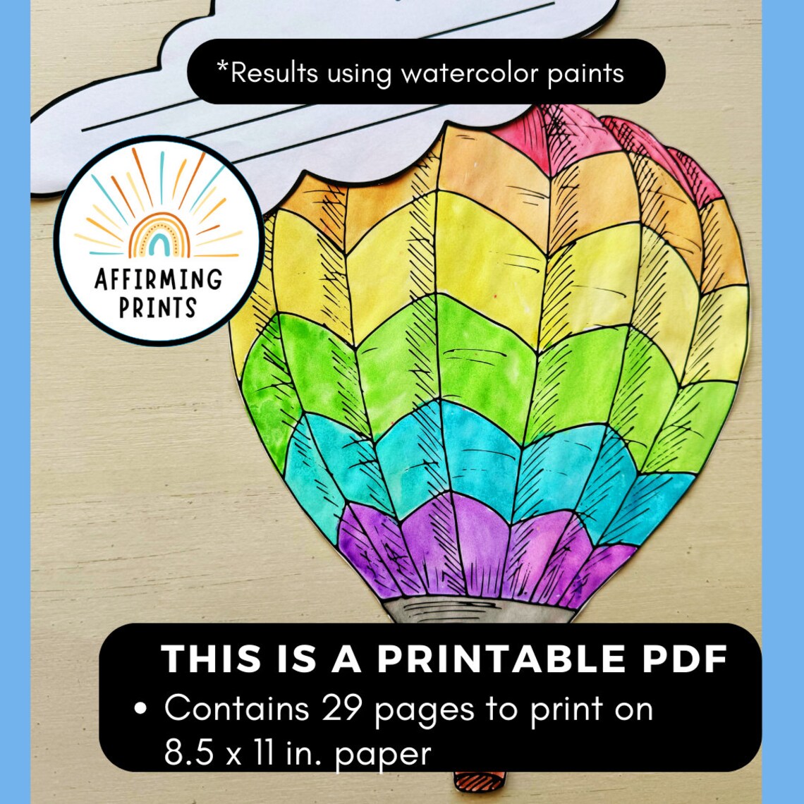 Spring Bulletin Board Kit, Hot Air Balloon Craft, Hot Air Balloon ...