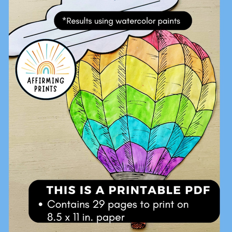 Spring Bulletin Board Kit, Hot Air Balloon Craft, Hot Air Balloon ...