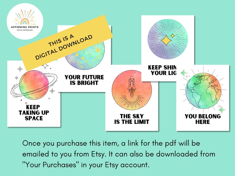 Space Themed Posters, Classroom Affirmations, Digital Downloads, Space ...