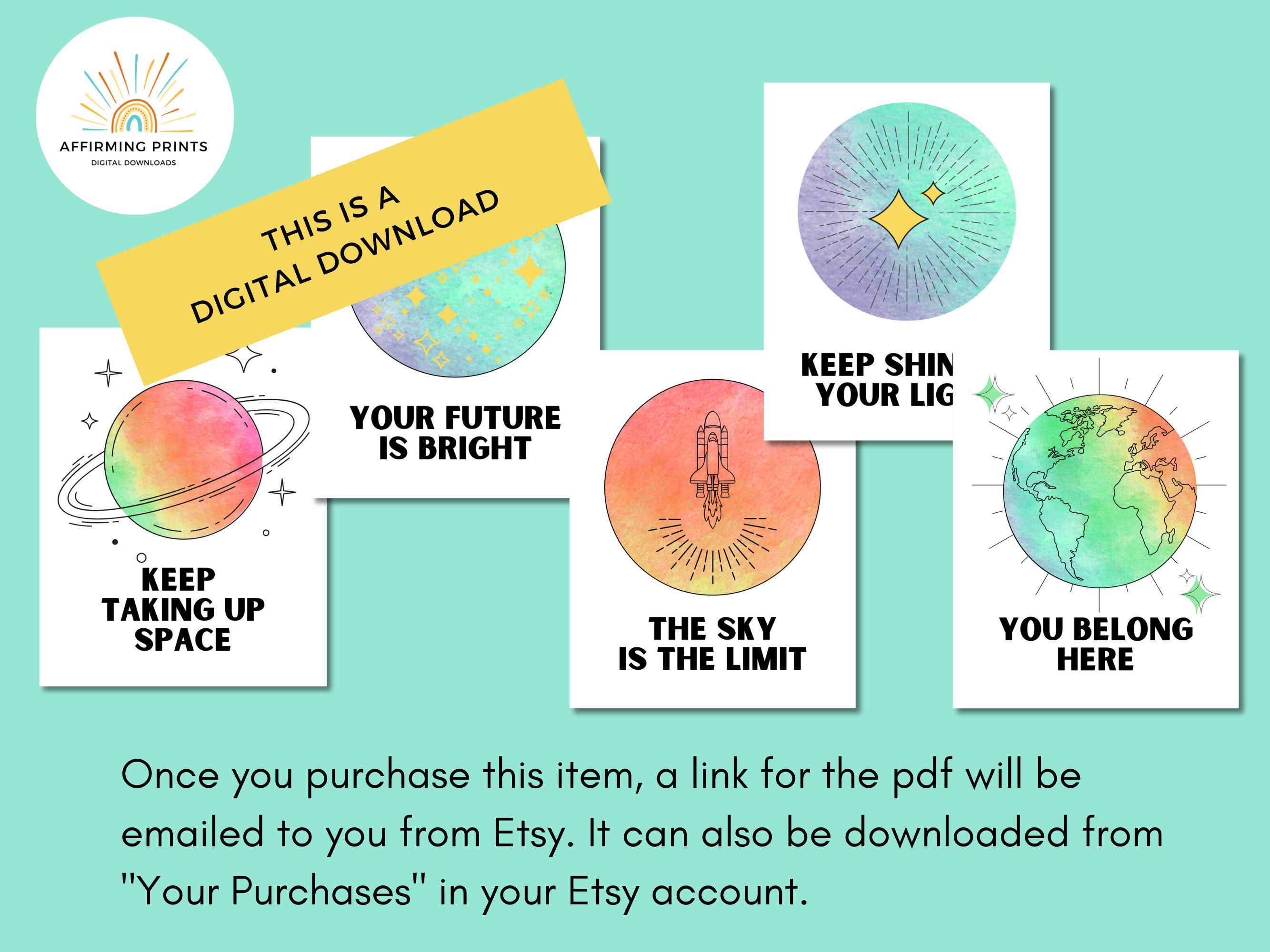 Space Themed Posters, Classroom Affirmations, Digital Downloads, Space ...