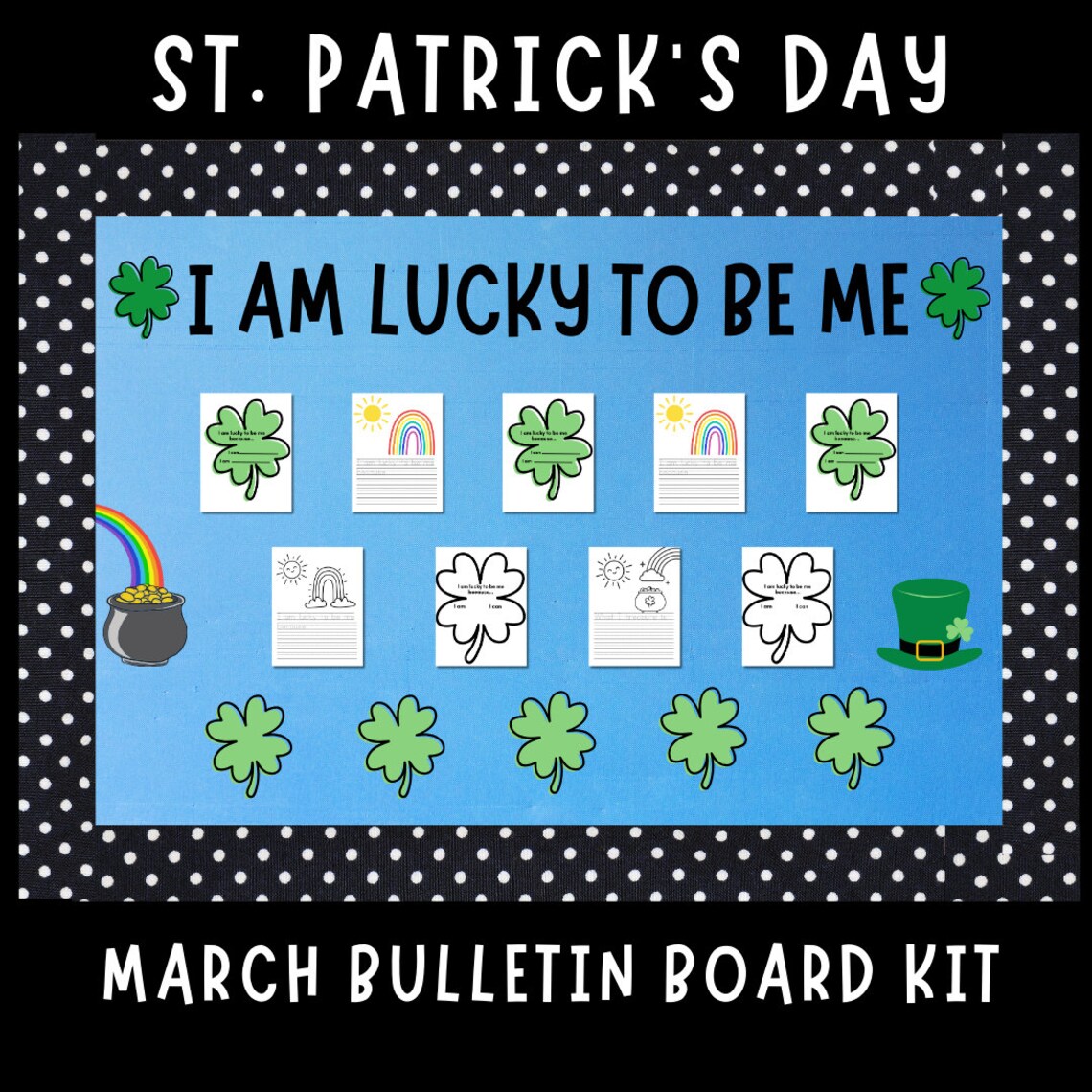 St. Patrick's Day Bulletin Board Kit, St. Patrick's Day Project, St ...