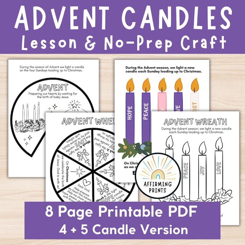 Advent Candles Craft, Advent Wreath Lesson, Advent Candles Coloring ...