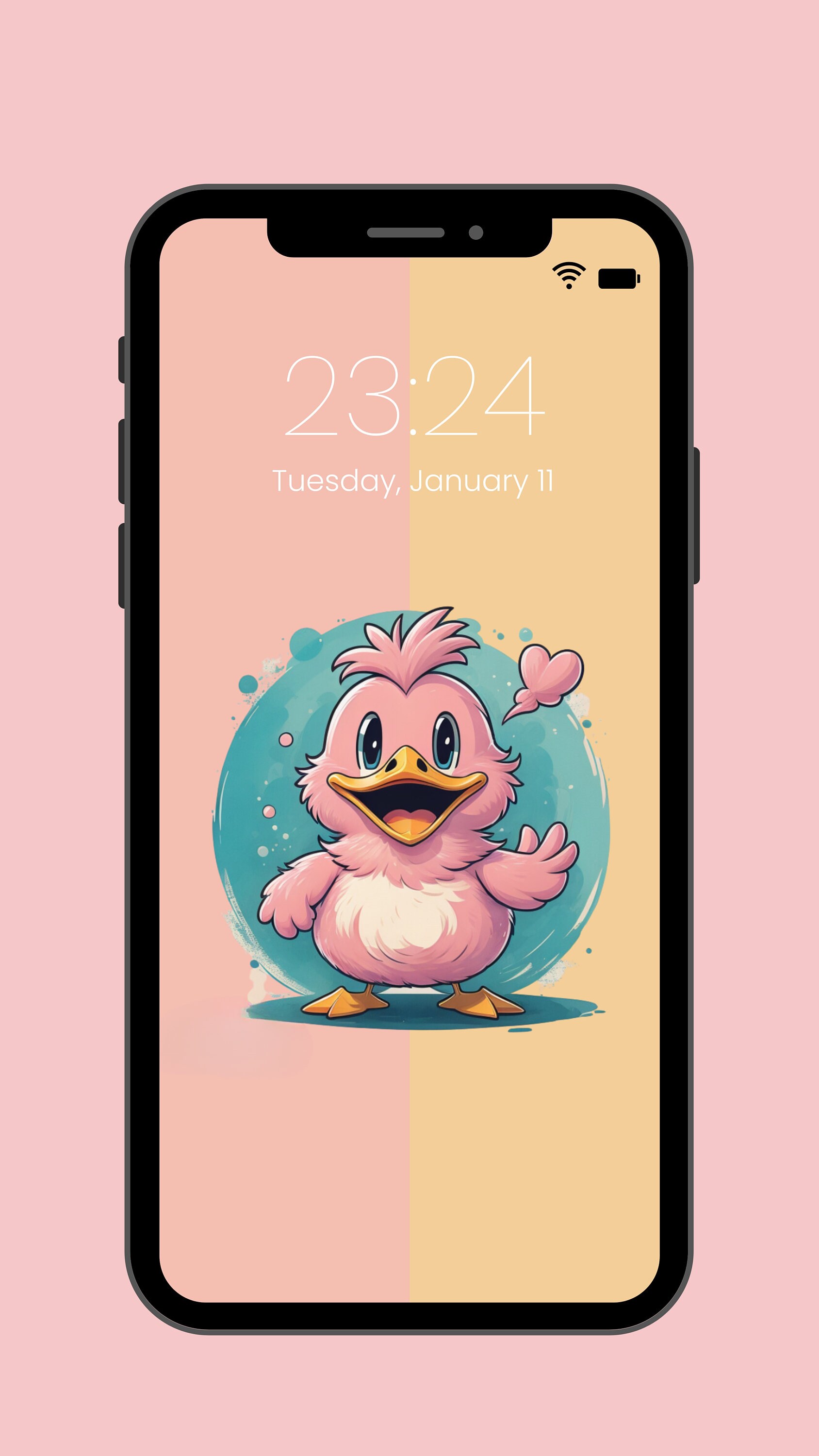 Cute Cartoonish Phone Wallpapers Pastel Color And Animals Etsy