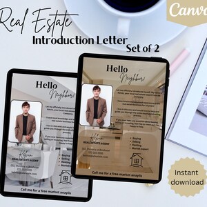 Realtor Introduction Letter Bundle, Set of 2 Neighbor Intro Template ...