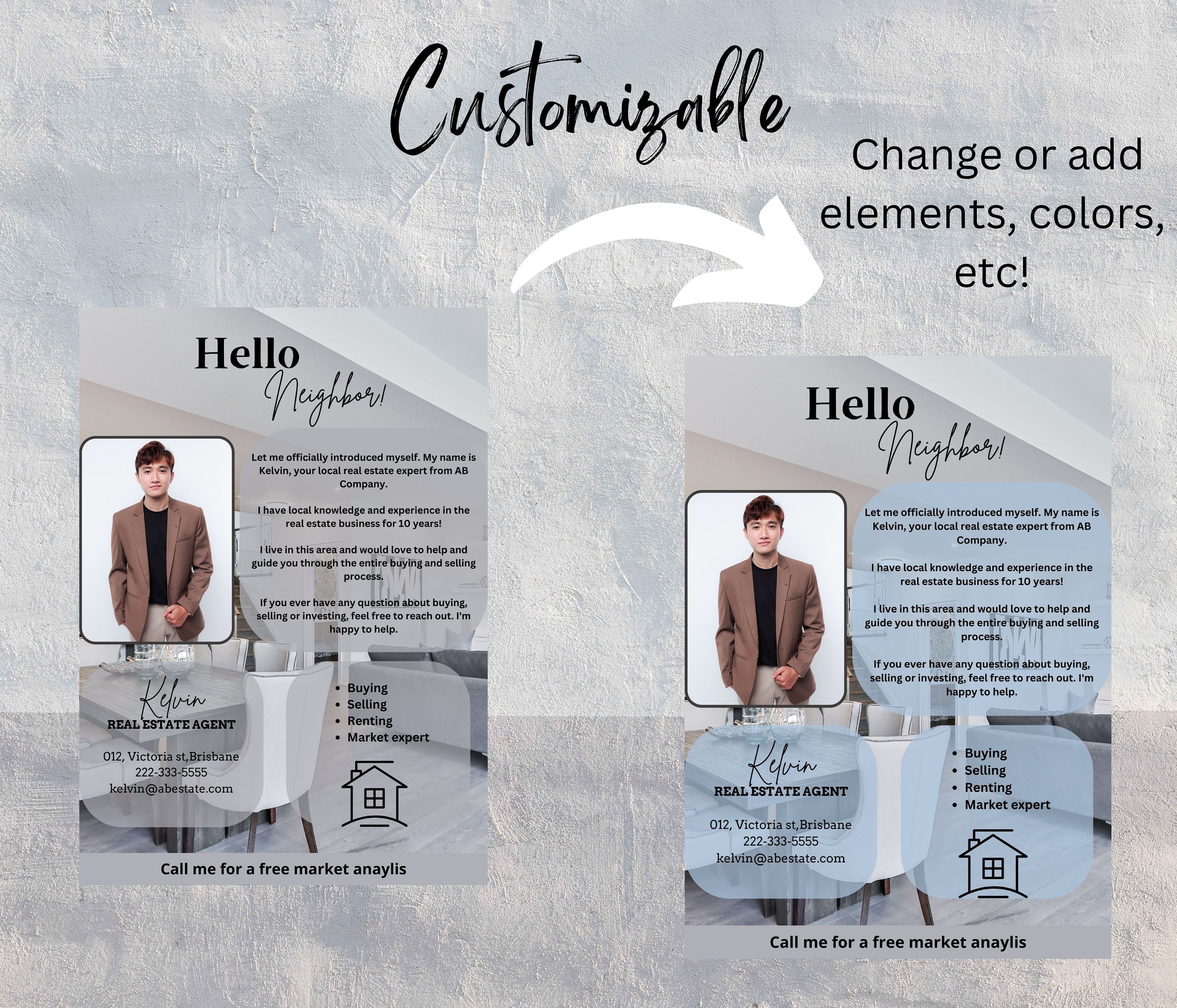 Realtor Introduction Letter Bundle, Set of 2 Neighbor Intro Template ...