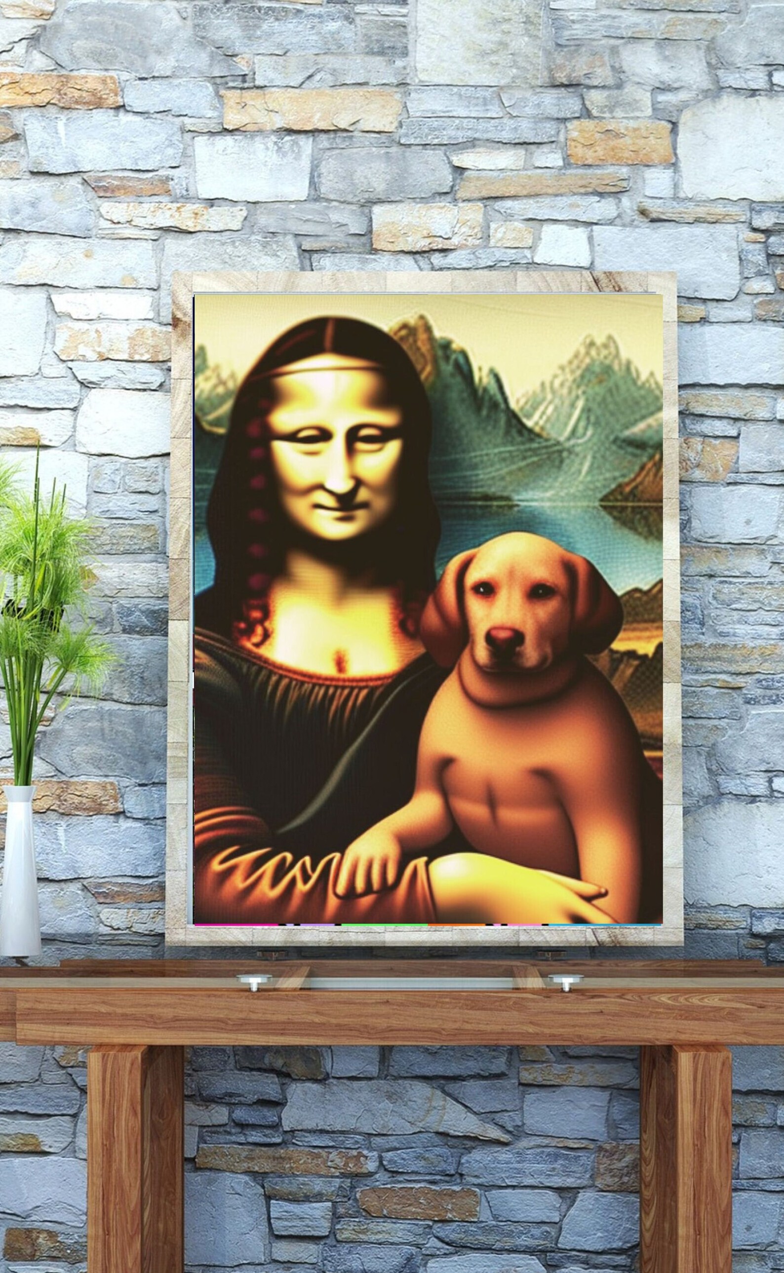 Mona Lisa and Her Dog Digital Art Print Classic Alter - Etsy