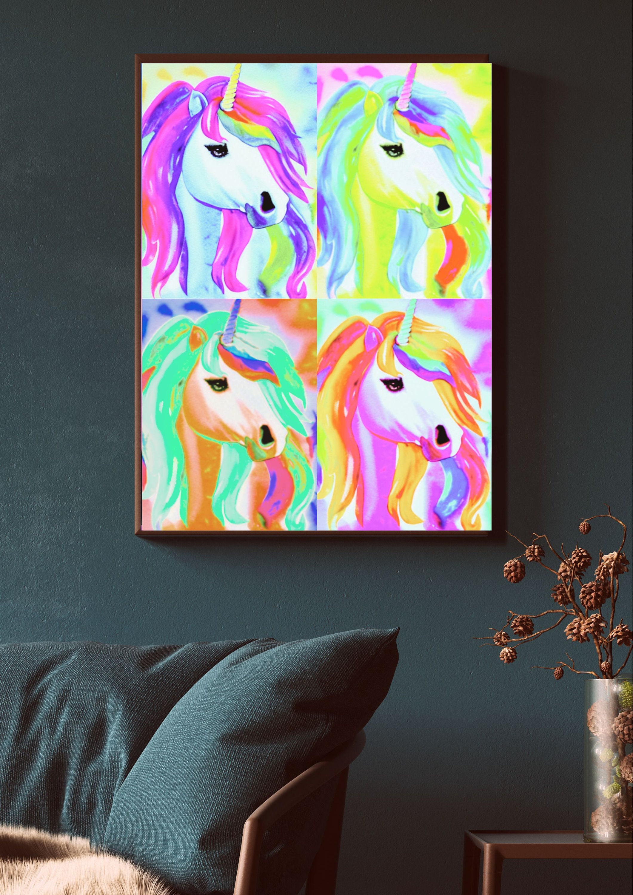 Andy Warhol Inspired Unicorns Digital Wall Art Print - Etsy