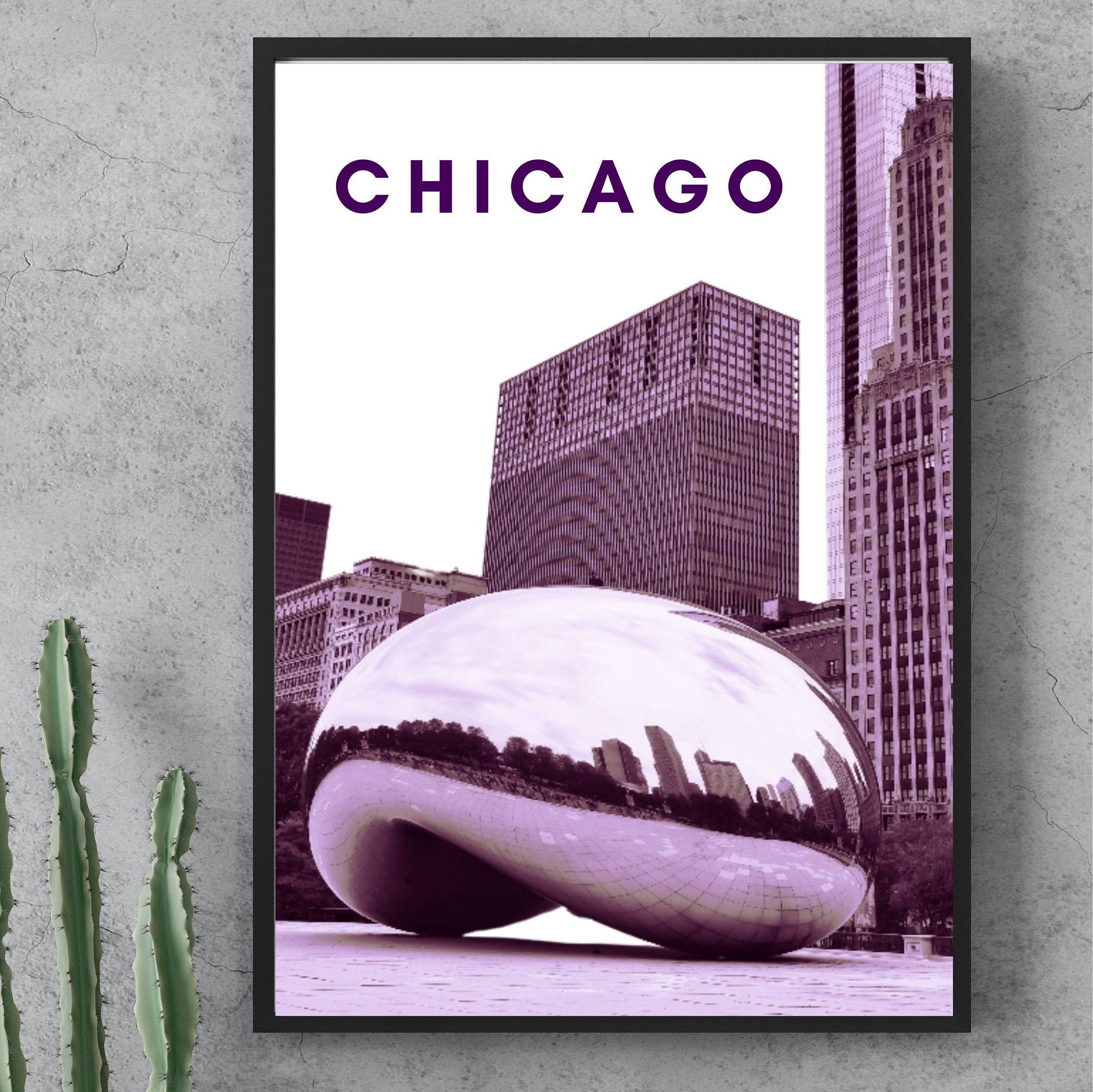 Full Set of Five 5 Chicago Cloud Gate Bean Prints. Home - Etsy