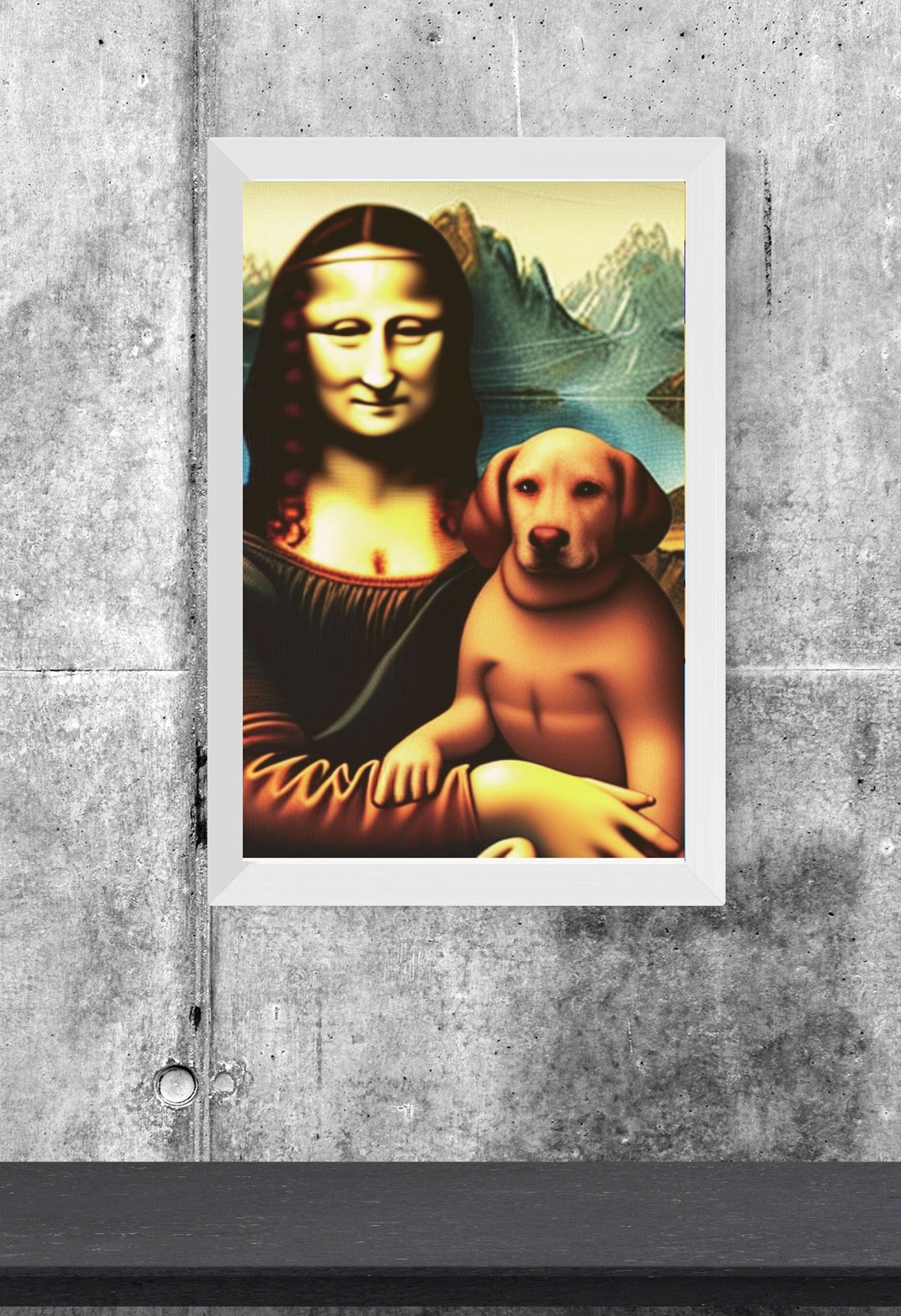Mona Lisa and Her Dog Digital Art Print Classic Alter - Etsy