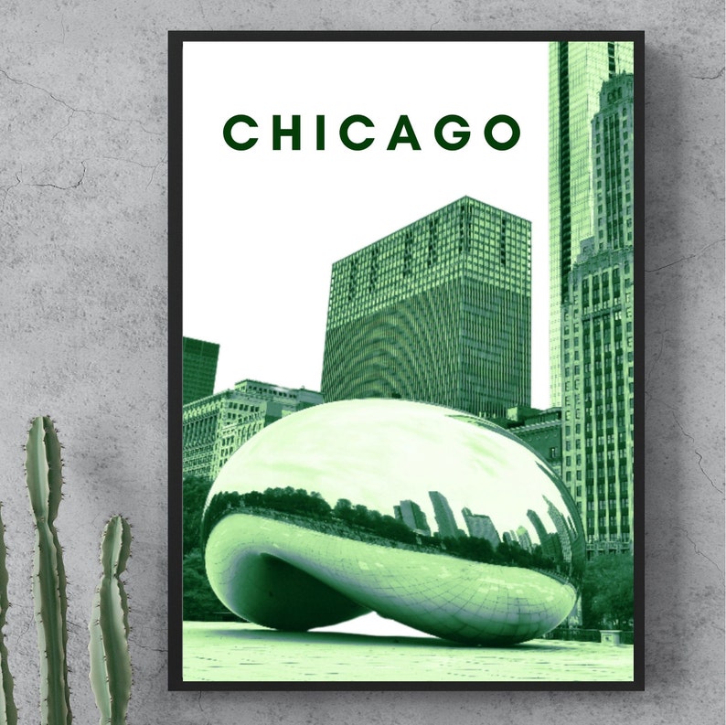 Full Set of Five 5 Chicago Cloud Gate Bean Prints. Home - Etsy