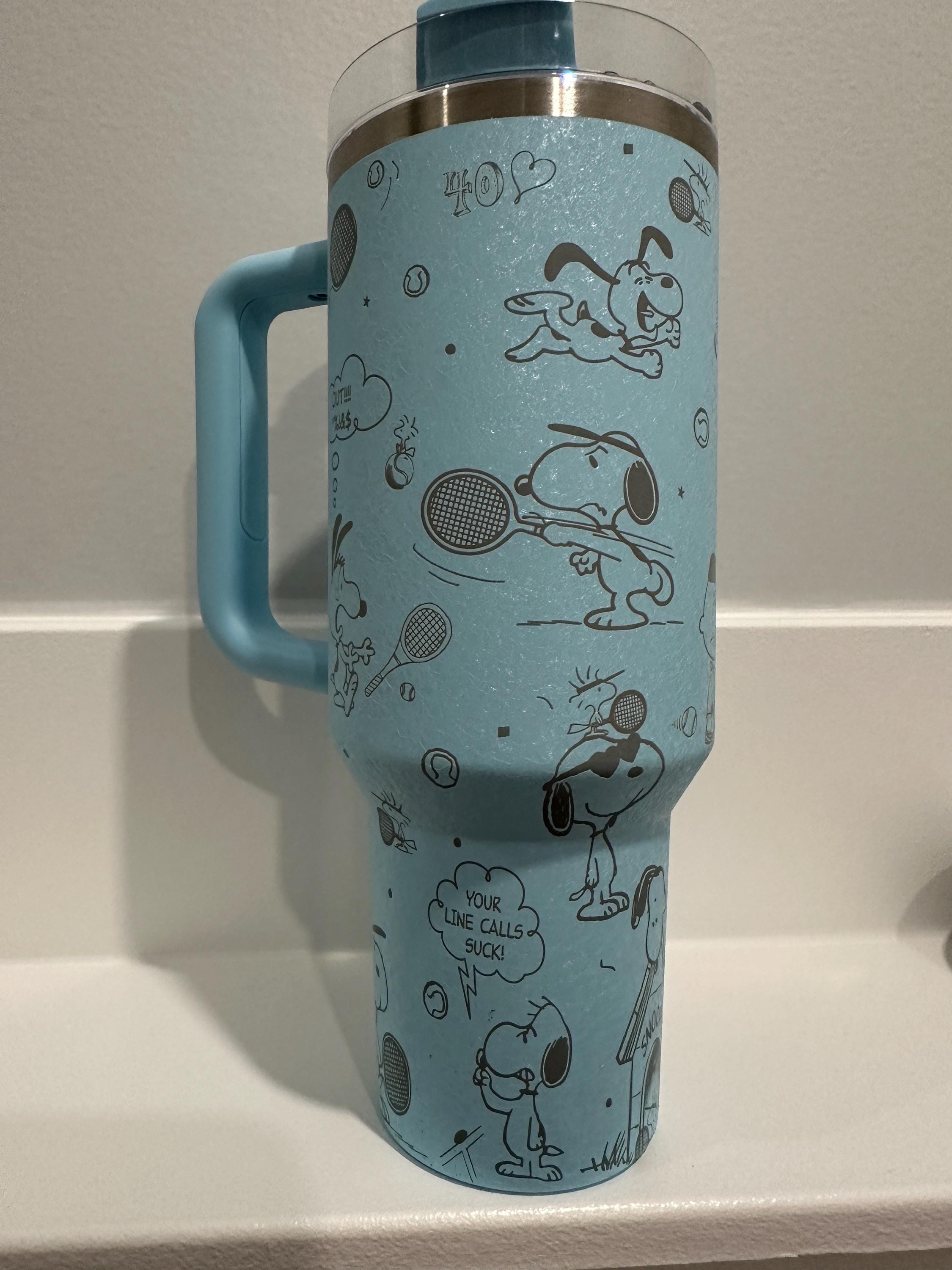Snoopy & Tennis Pro Charlie Brown 40 Oz Stanley Laser Engraved - Etsy