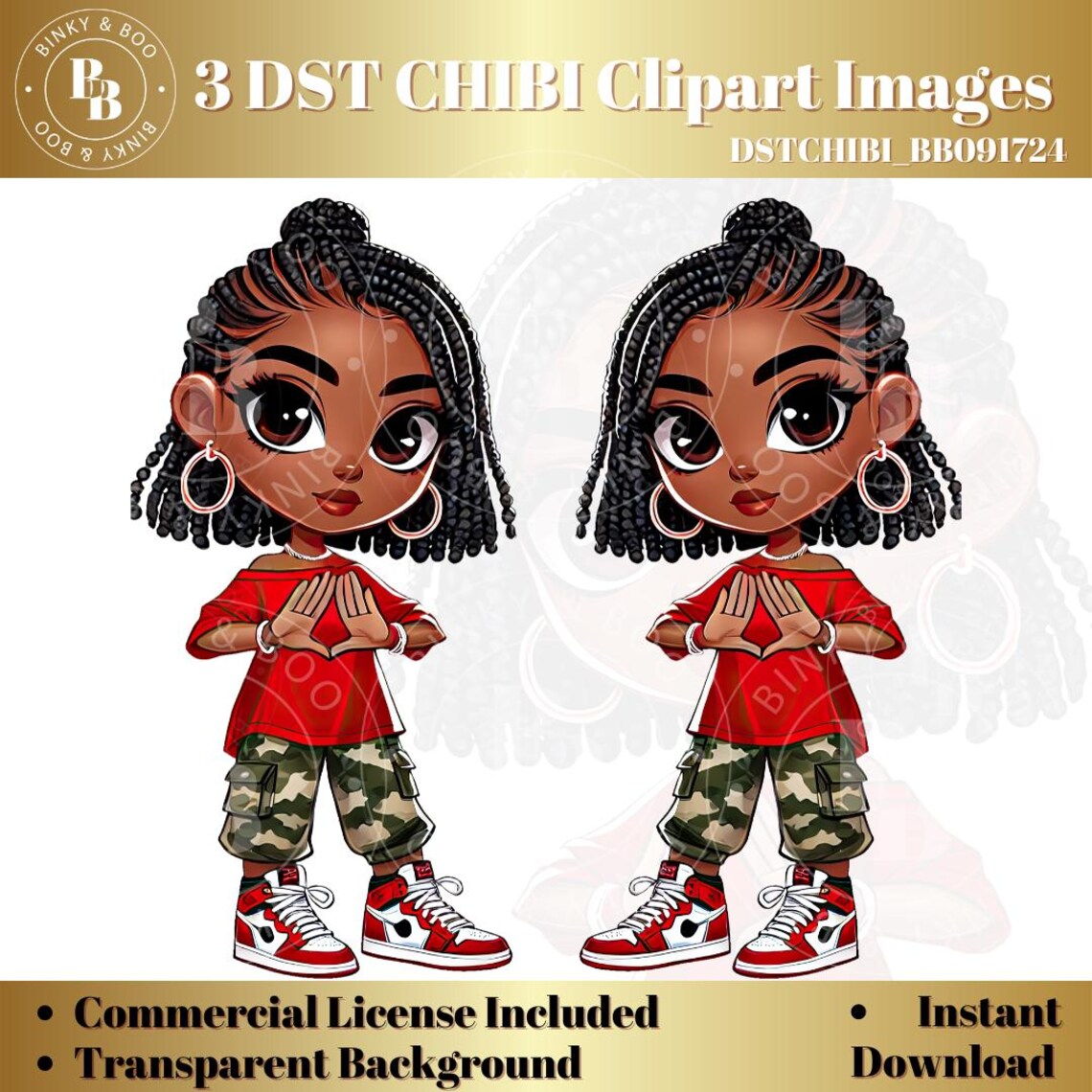 African American Sorority | Delta Themed Chibi Dolls | Versatile ...