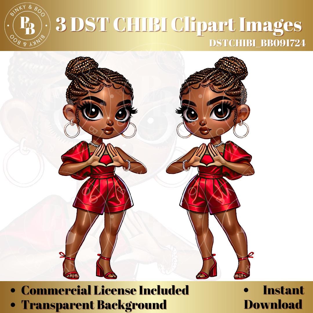African American Sorority | Delta Themed Chibi Dolls | Versatile ...