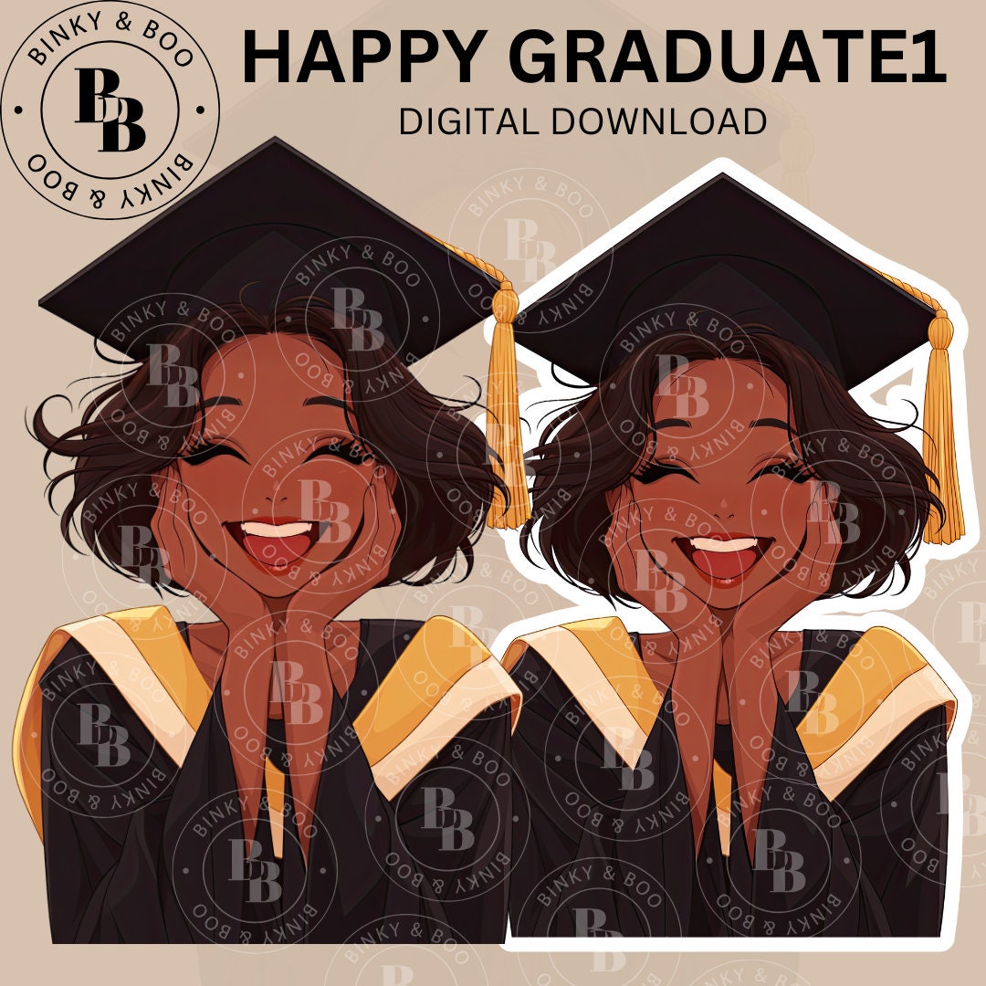 High-resolution Graduation Clip Art | Digital Sticker | African ...