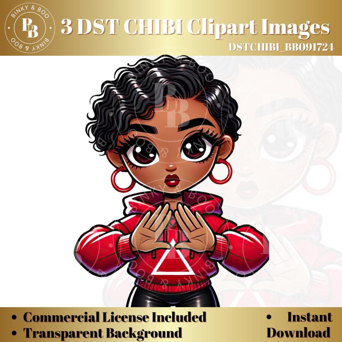 African American Sorority | Delta Themed Chibi Dolls | Versatile ...