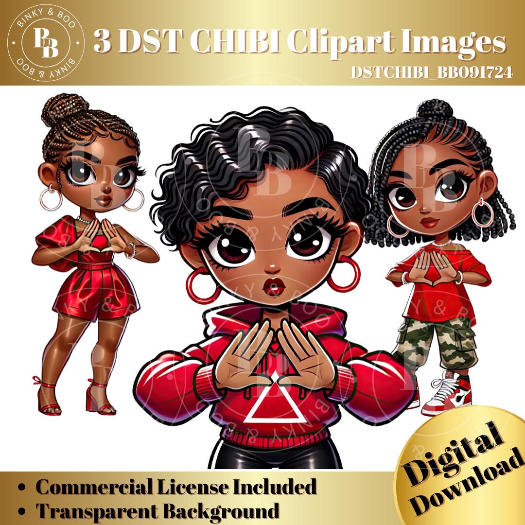 African American Sorority | Delta Themed Chibi Dolls | Versatile ...