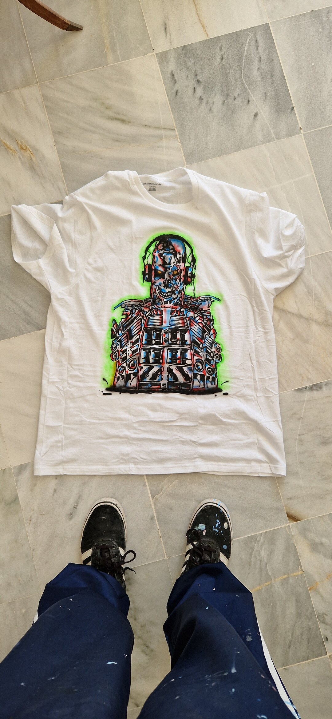Rave Robot 6000 Airbrushed Handmade Tee - Etsy UK