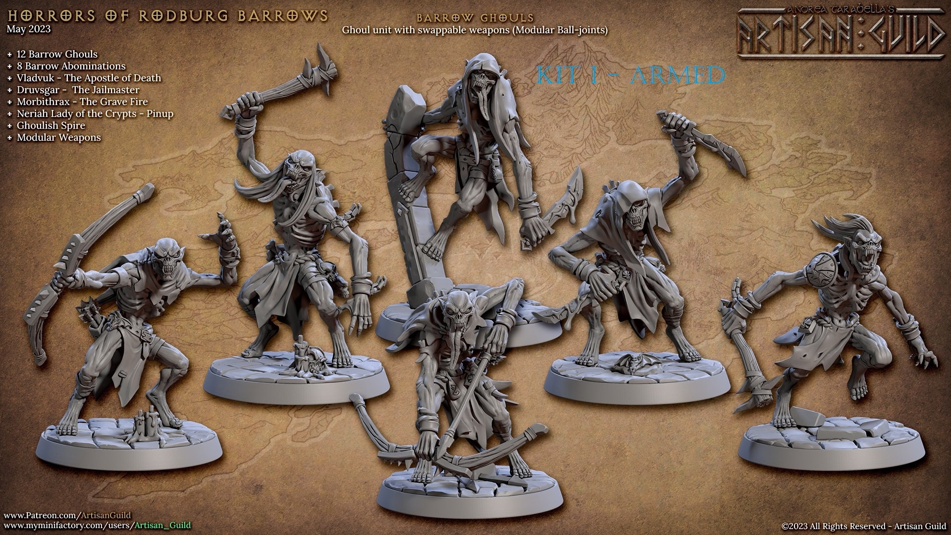 Barrow Ghouls Collection - Horrors of Rodburg - Undead - Miniature ...