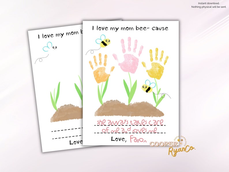 Mother's Day Printable,kids' Handprint Keepsake,mothers Day Gift, Card ...