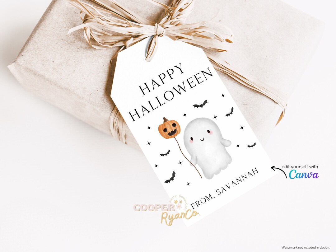 Editable Halloween Favor Tags, Boo Gift Tag, Trick or Treat Favor Tag ...