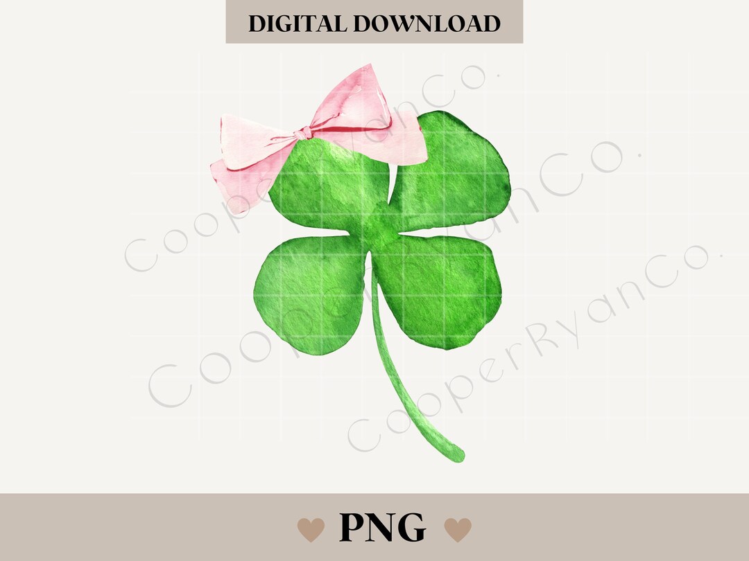 Coquette Bow Clover Png, Soft Girl Era Png, Pink Bow Aesthetic Png, St ...