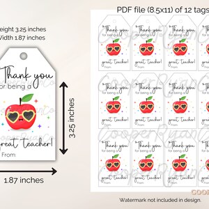 Teacher Thank You, Printable Gift Tags, Teacher Appreciation Week ...