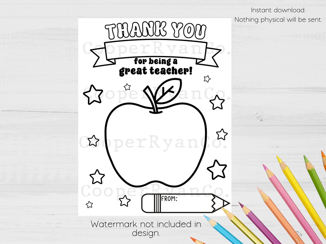 Teacher Appreciation Printable, Teacher Appreciation Gift, Thank You ...