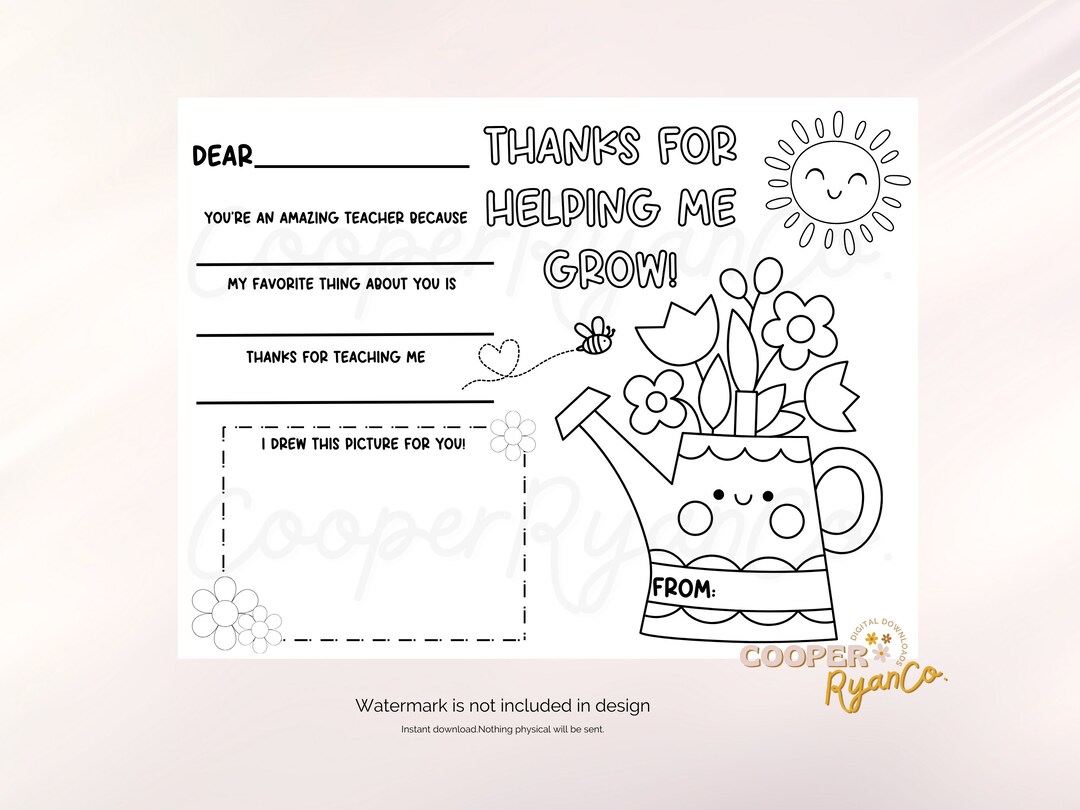 Teacher Appreciation Printable, Teacher Appreciation Gift, Thank You ...
