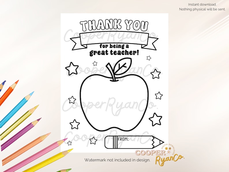 Teacher Appreciation Printable, Teacher Appreciation Gift, Thank You ...