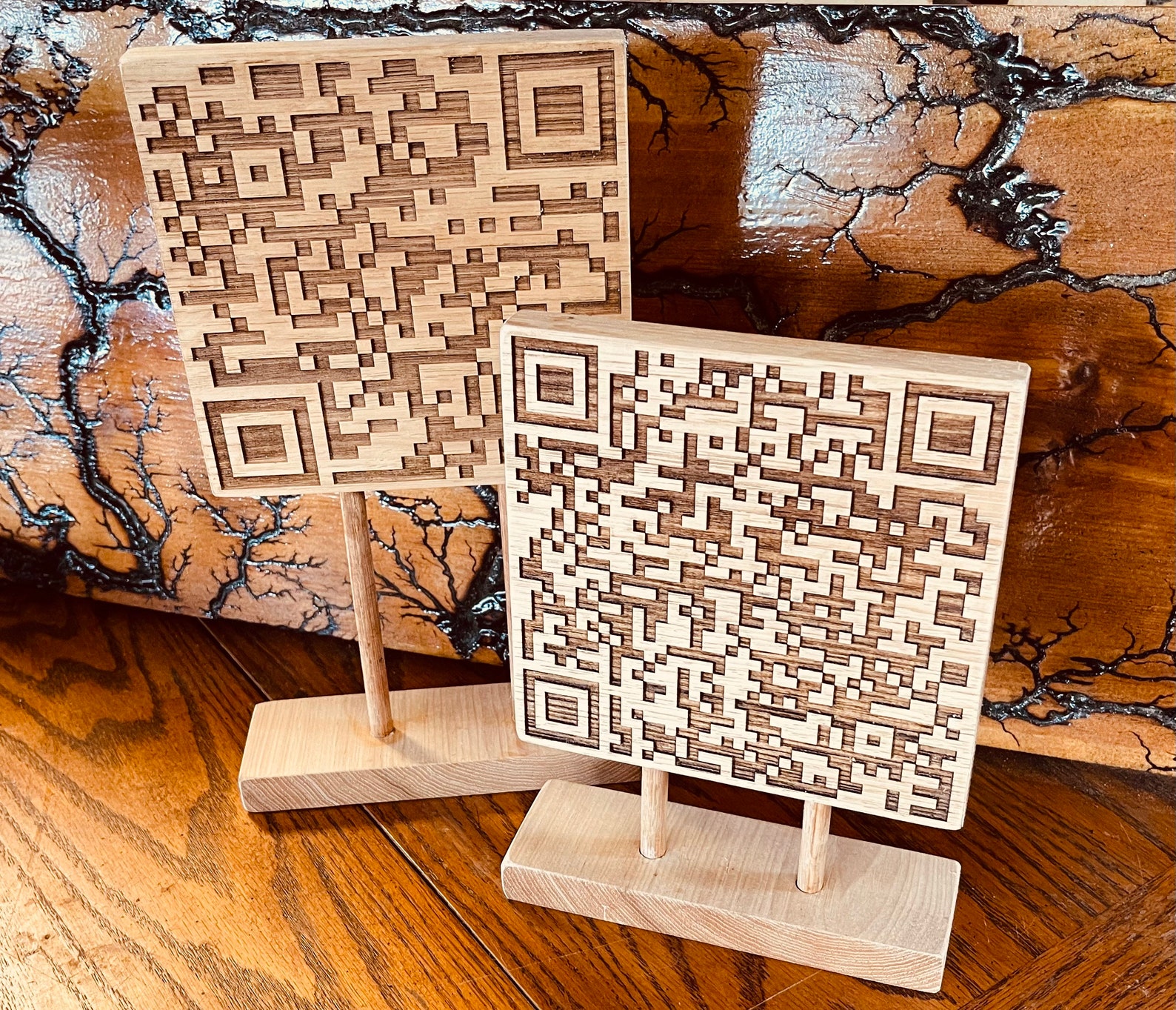 RECLAIMED WOOD QR Code Plaque. Qr Code for Website, Menu, Instructions ...