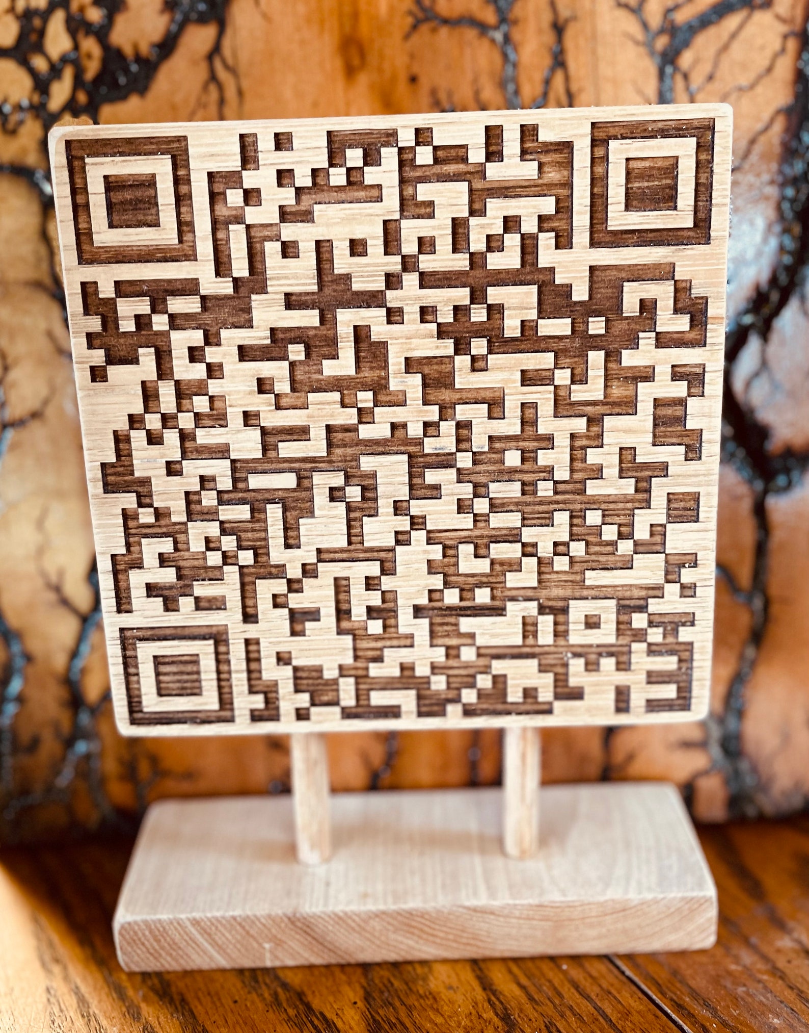RECLAIMED WOOD QR Code Plaque. Qr Code for Website, Menu, Instructions ...