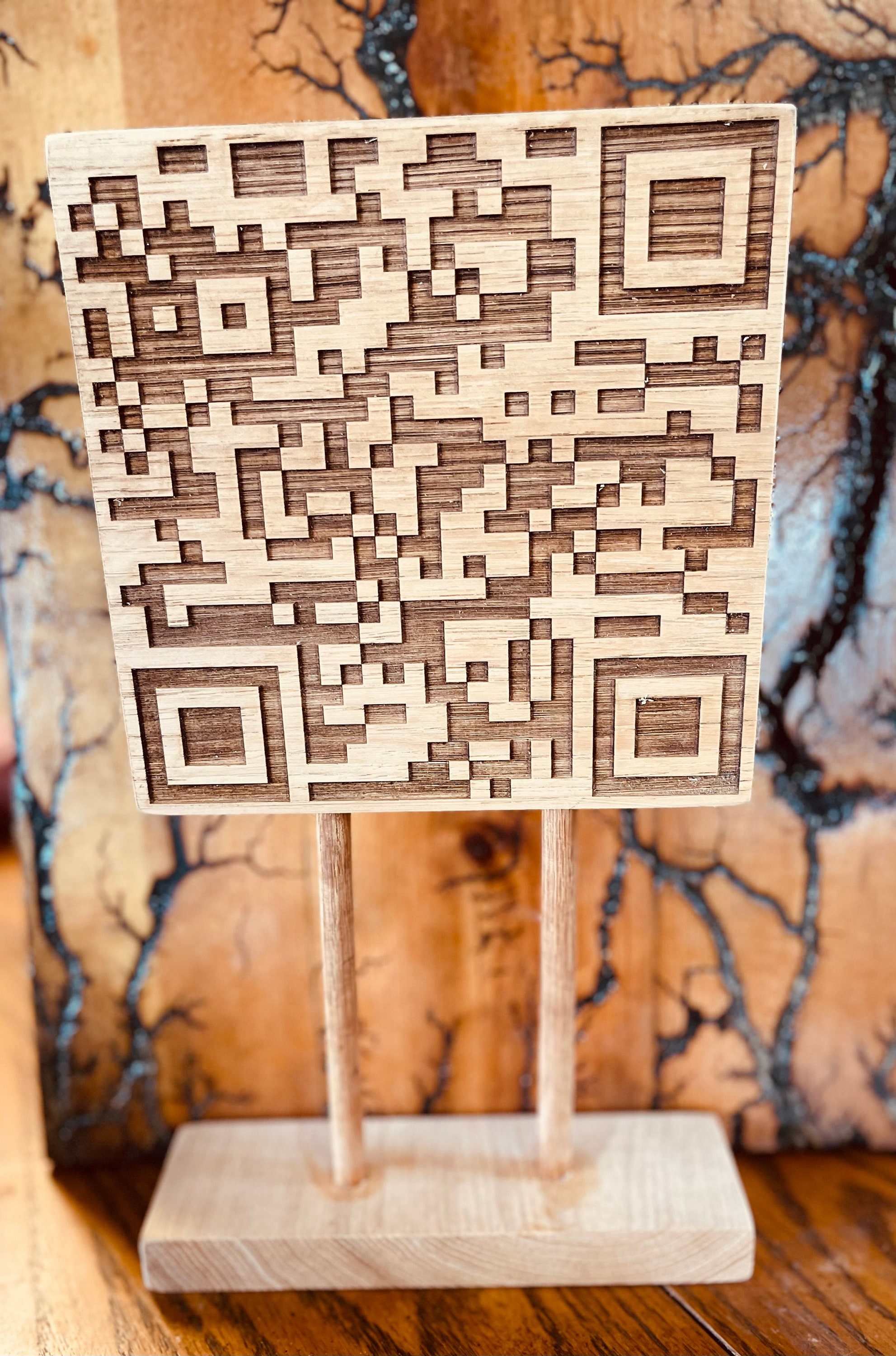 RECLAIMED WOOD QR Code Plaque. Qr Code for Website, Menu, Instructions ...
