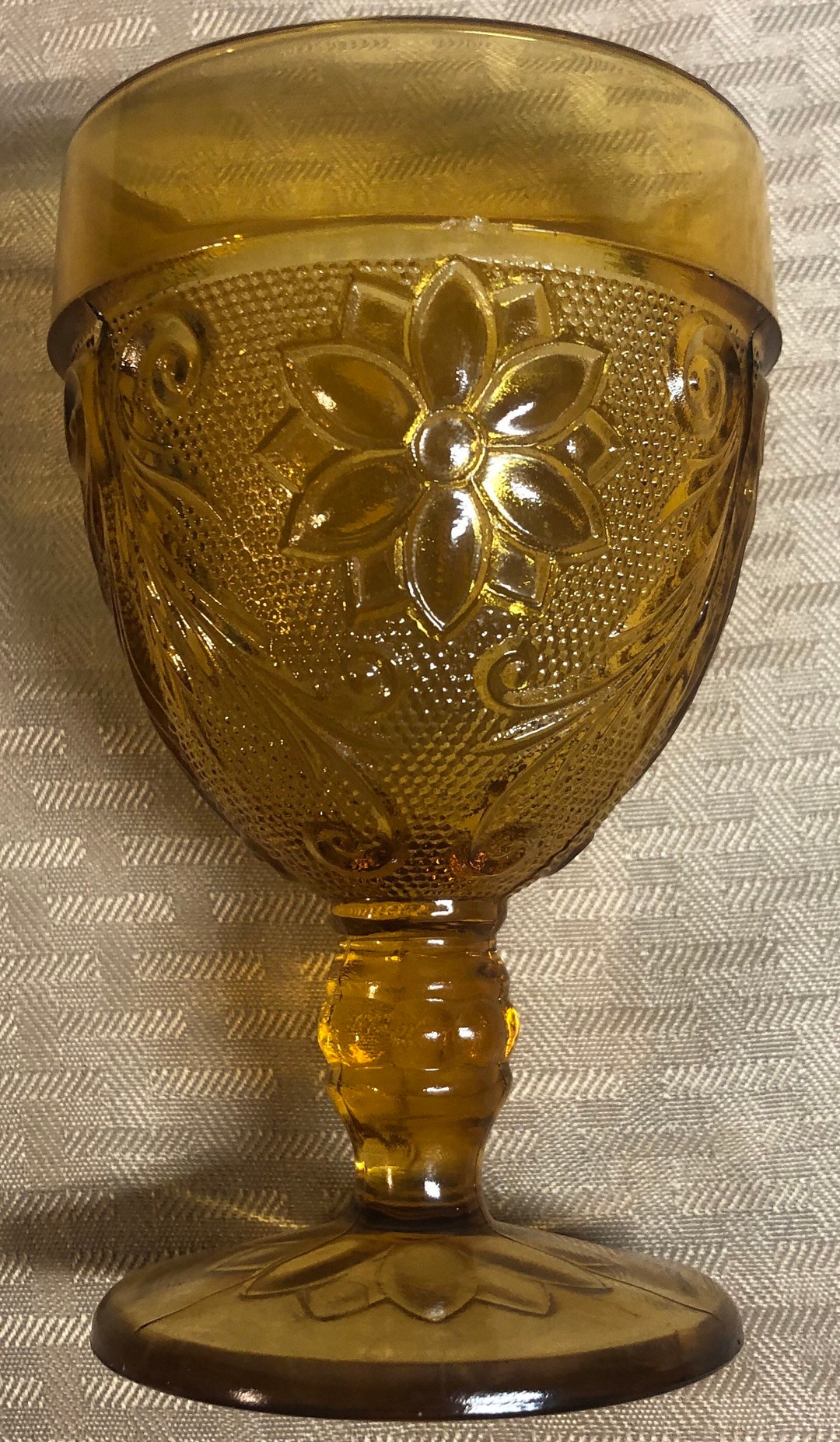 Amber Tiara Depression Glass 5 1/4" Tall - Etsy