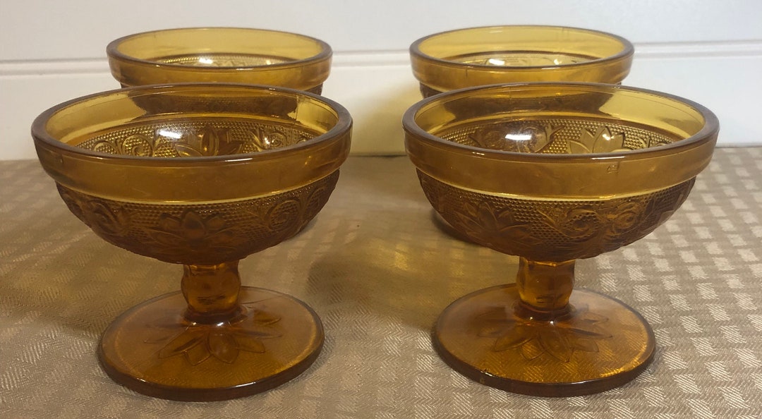 Indiana Glass Tiara Chantilly Pattern Depression Glass Set of 4 Sherbet ...