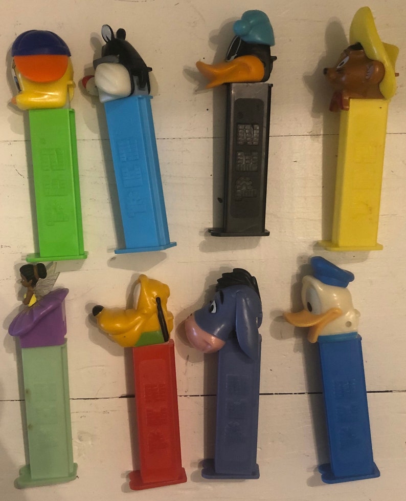 Vintage Pez Dispensers Set of 8 Cartoon - Etsy