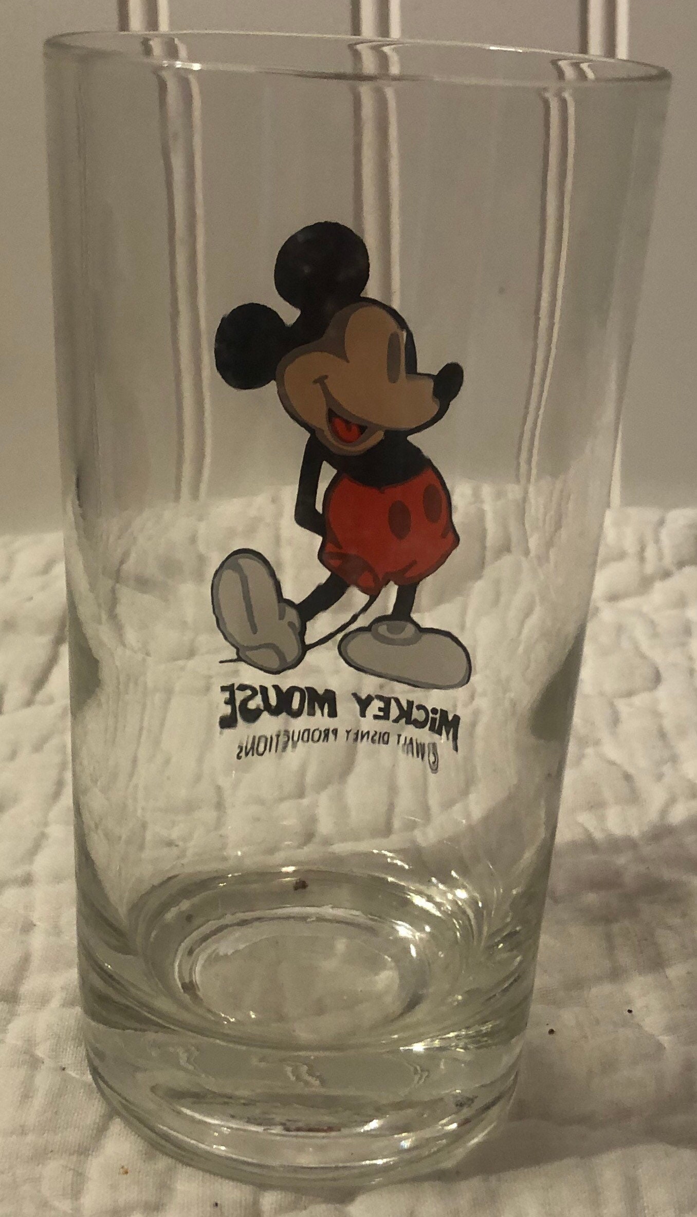 Vtg Mickey Mouse Disney Glass 4 3/4 Tall - Etsy