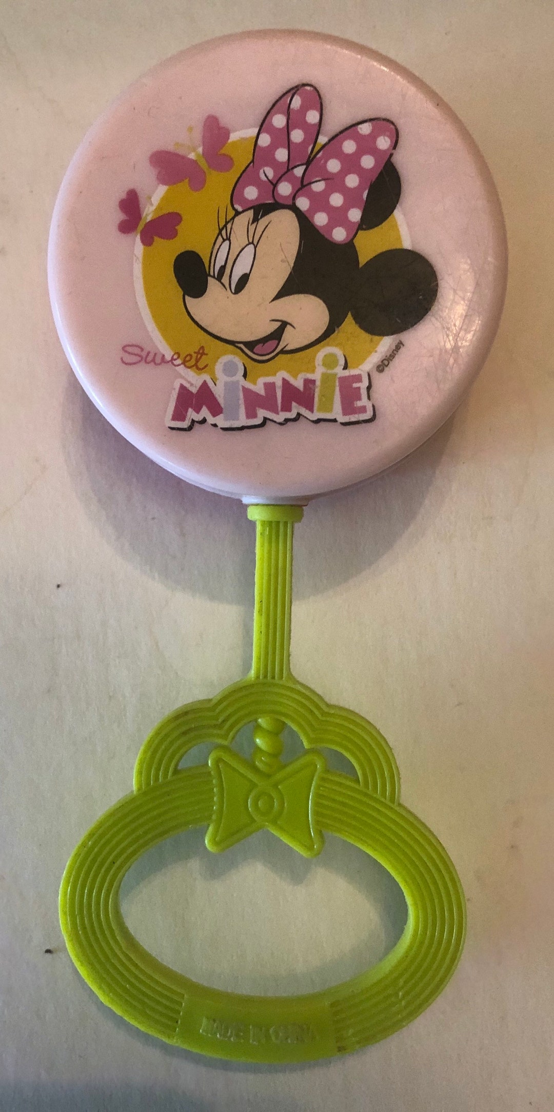 Vintage Minnie Mouse Baby Rattle - Etsy