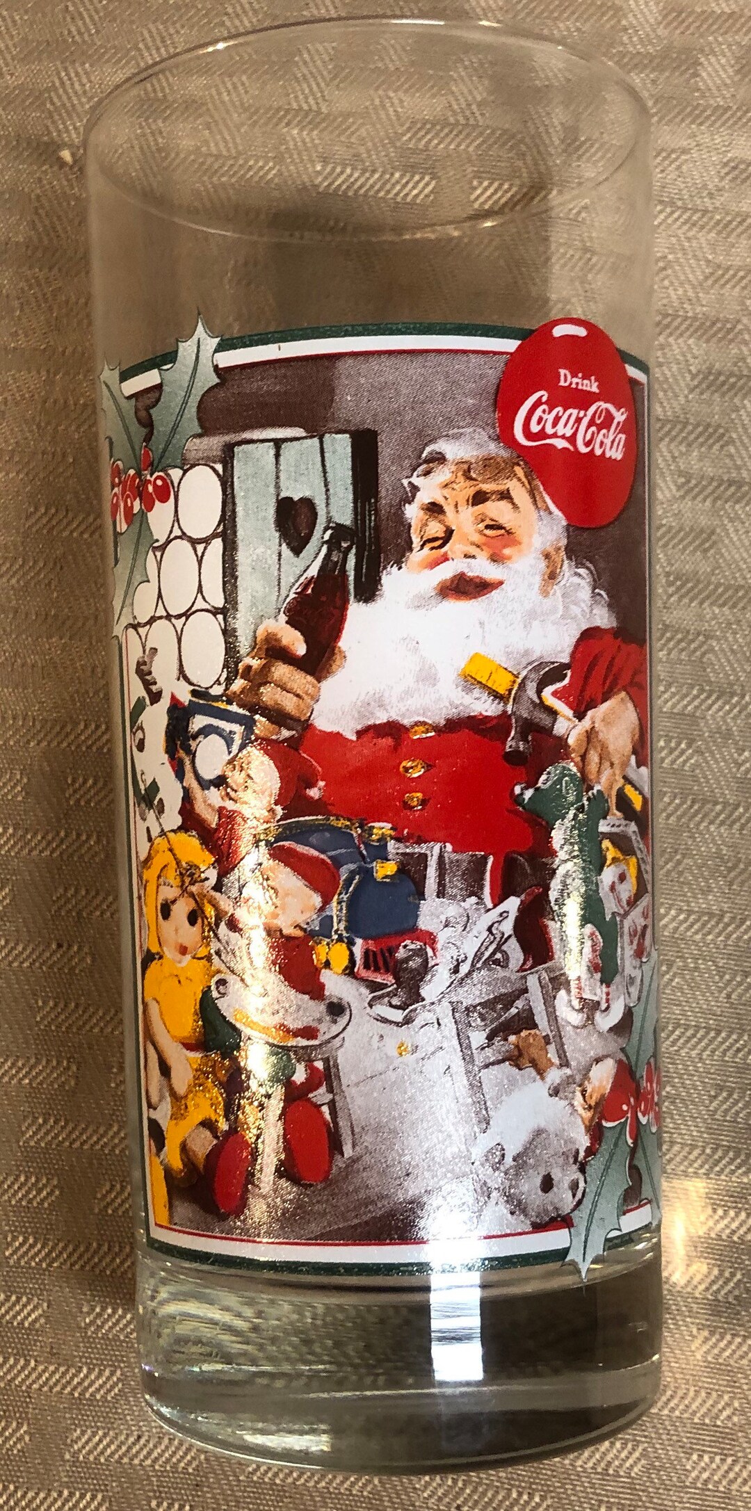 Vtg Santa Clause Holiday Coca Cola Set of 2 Drinking Glass - Etsy