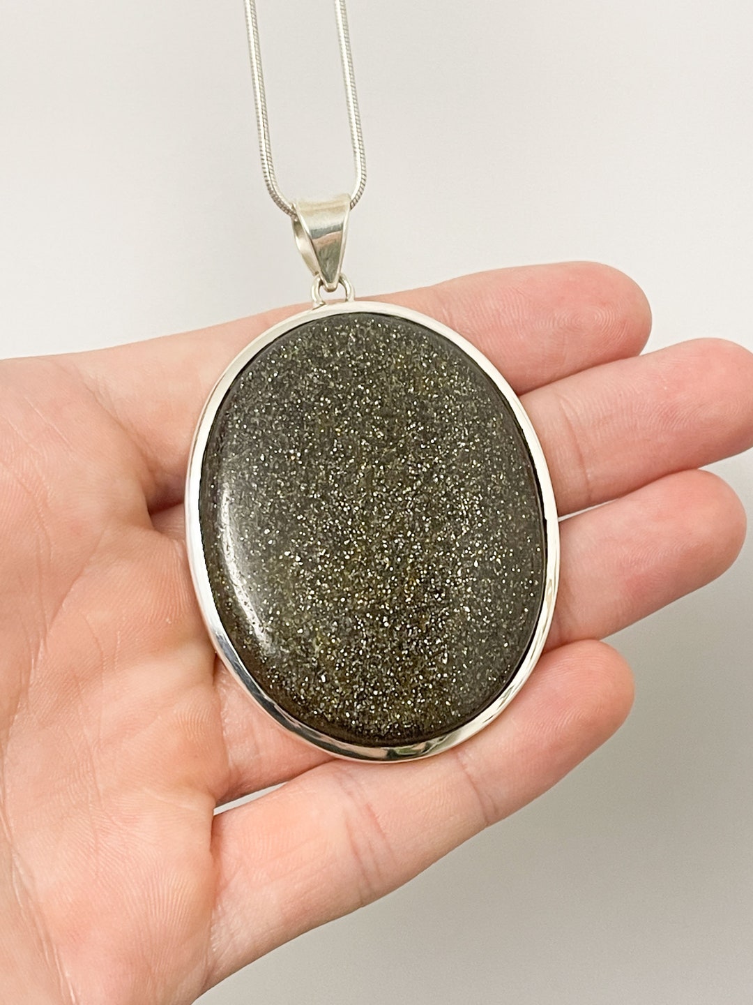 Black Sunstone Pendant in 925 Sterling Silver With British Hallmark ...