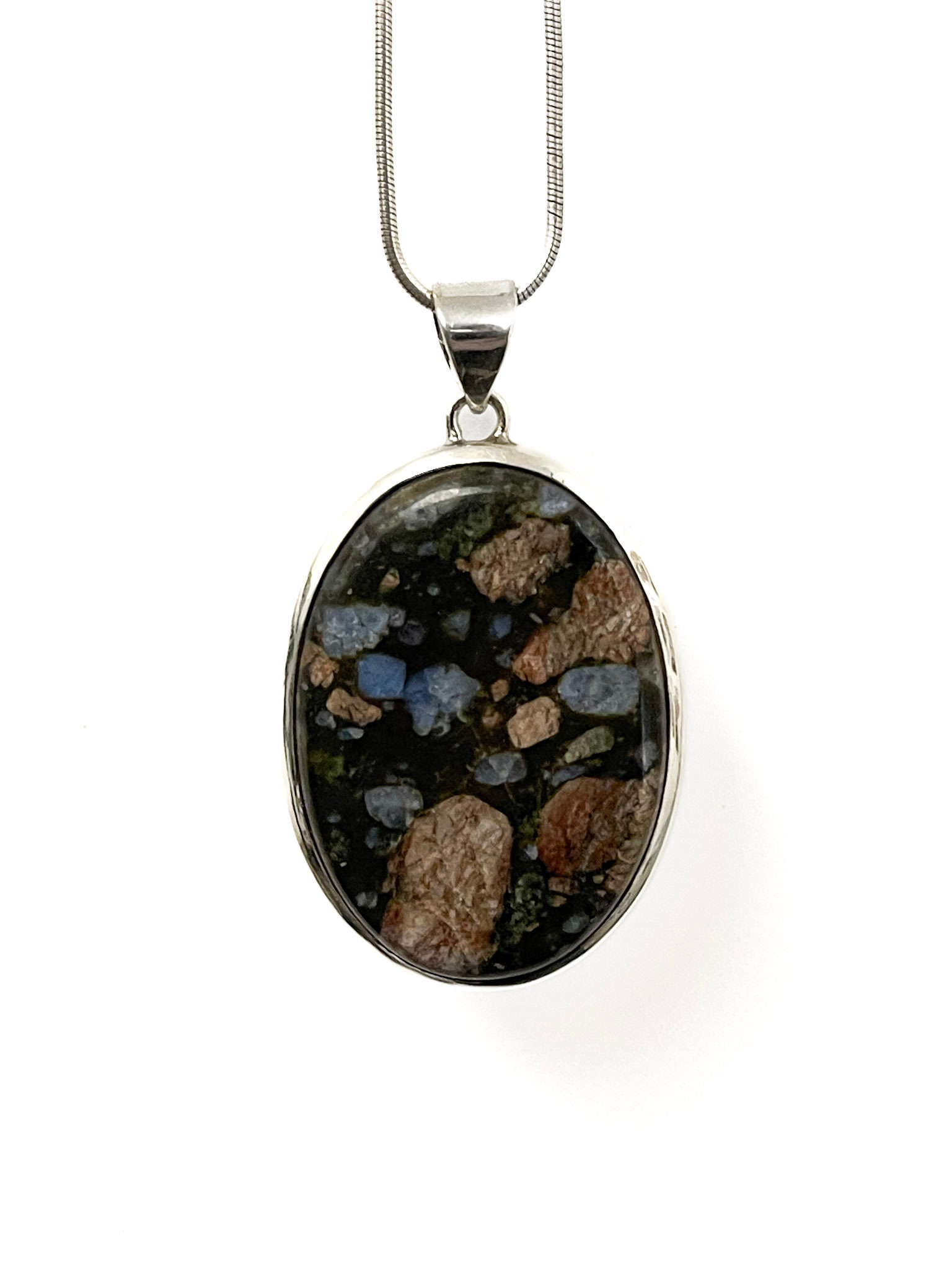 Silver Llanite Quesara Sea Stone Pendant in 925 Sterling Silver With ...