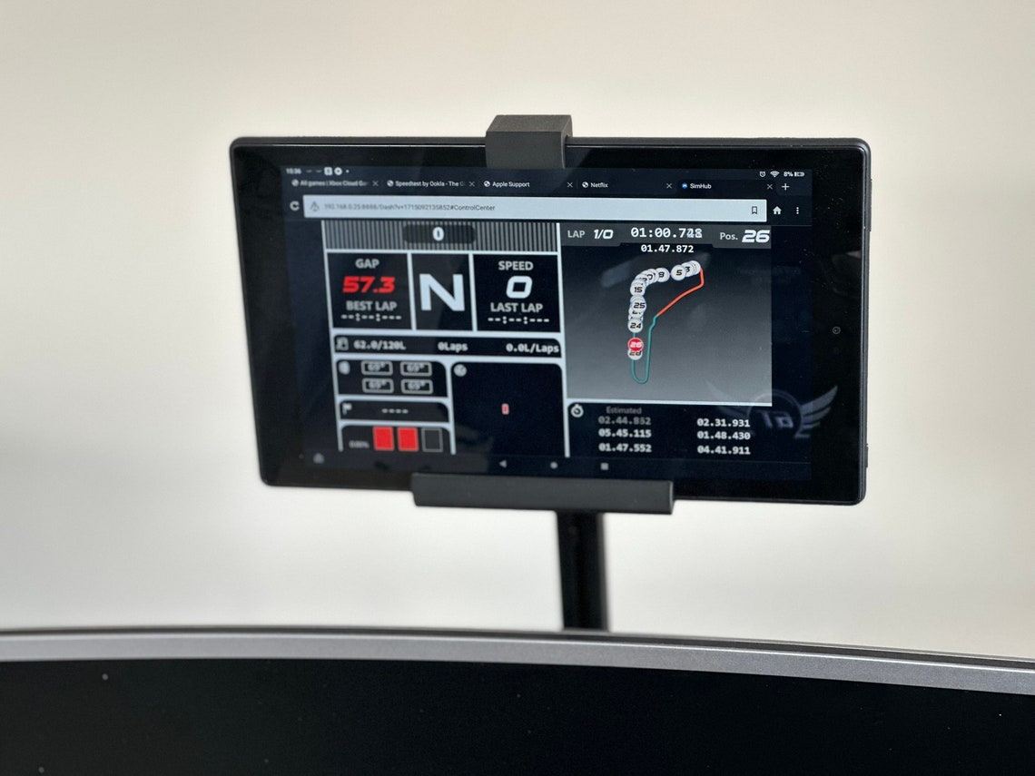 Chunky Tablet Mount Over Monitor: Sim Racing Cockpit Tablet Stand - Etsy