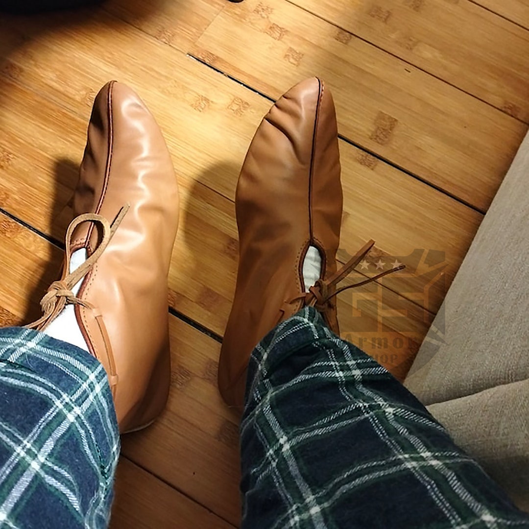 Viking Shoes Turn Shoes Reenactment Shoes, Reenactor With Leather Sole ...